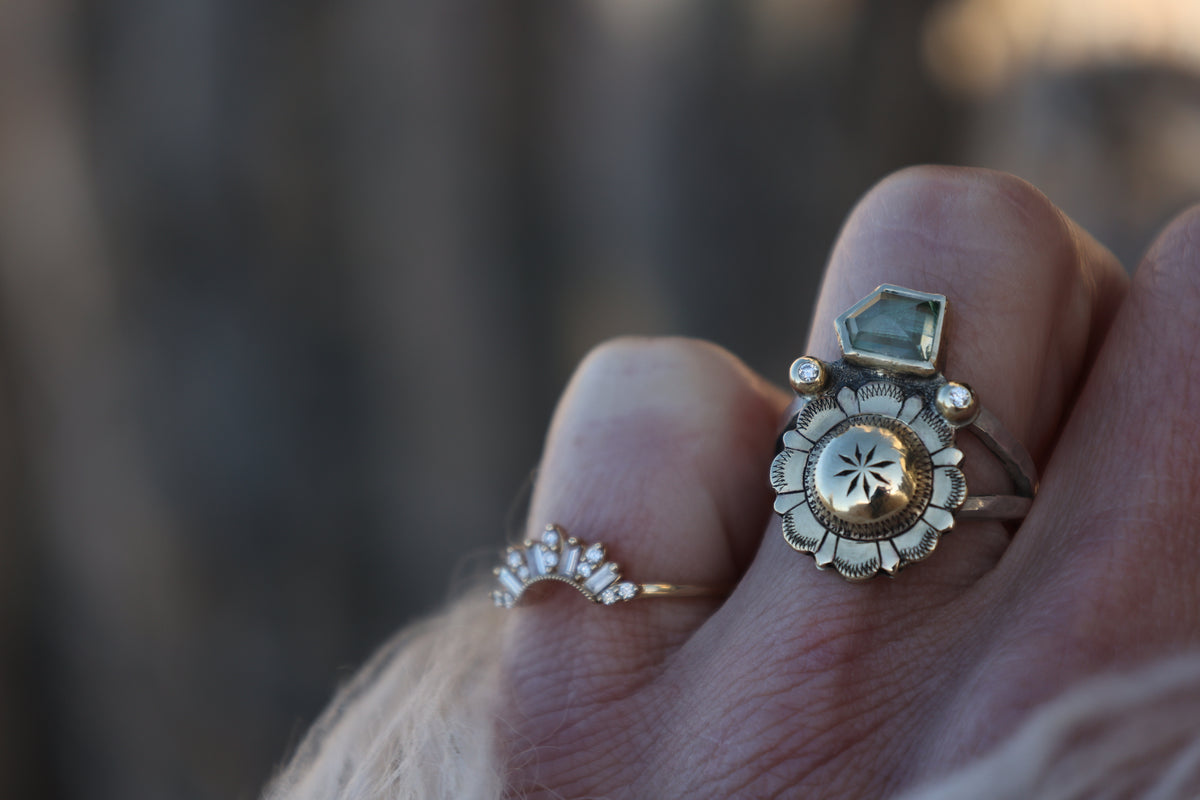 Golden Concho Ring – Meyers Silver